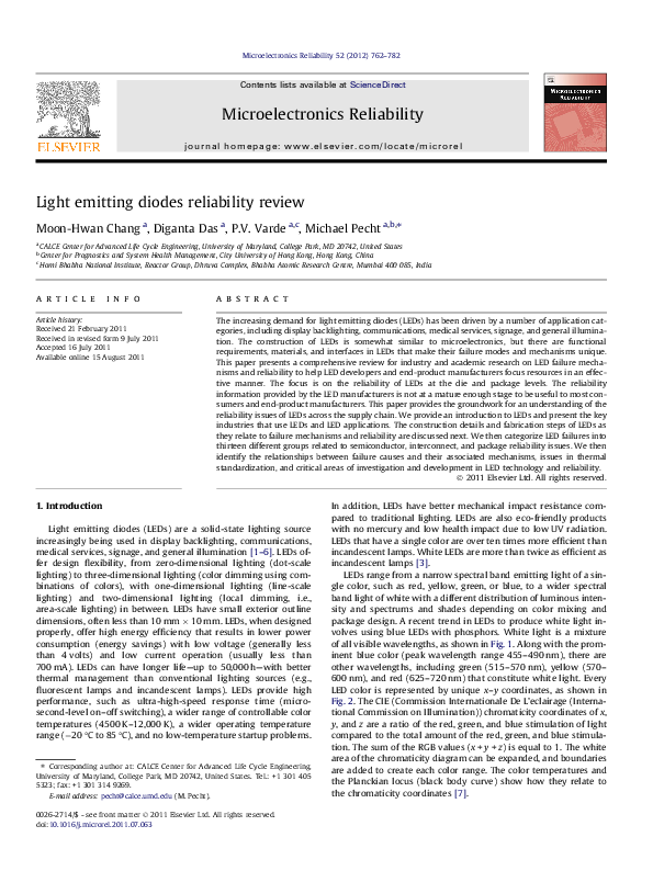 (PDF) A Comprehensive Review of LED Reliability and Failure Mechanisms