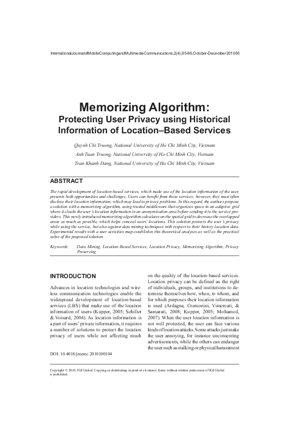 (PDF) Memorizing Algorithm | Tran Bao Dang (K18 CT) - Academia.edu