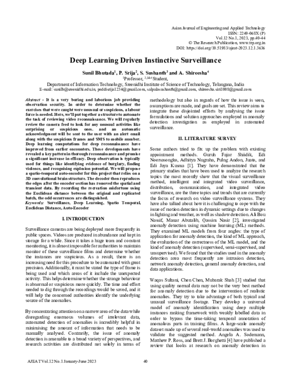 (PDF) Deep Learning Driven Instinctive Surveillance