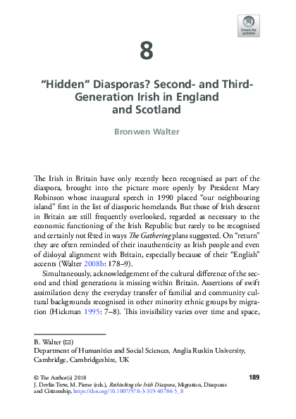 (PDF) “Hidden” Diasporas? Second- and Third-Generation Irish in England ...