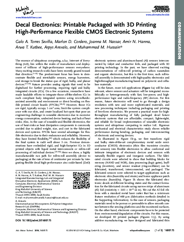 (PDF) High-Performance Flexible CMOS Electronics