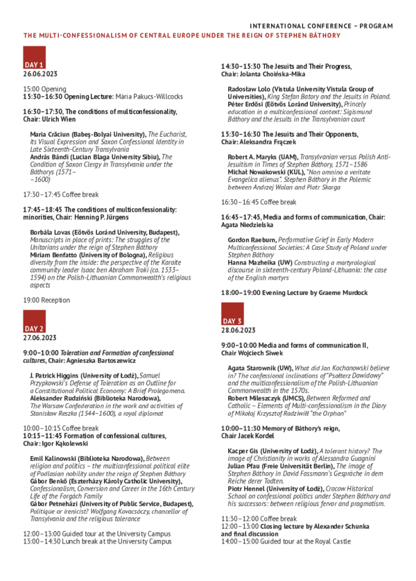 (PDF) Conference: THE MULTI-CONFESSIONALISM OF CENTRAL EUROPE UNDER THE ...