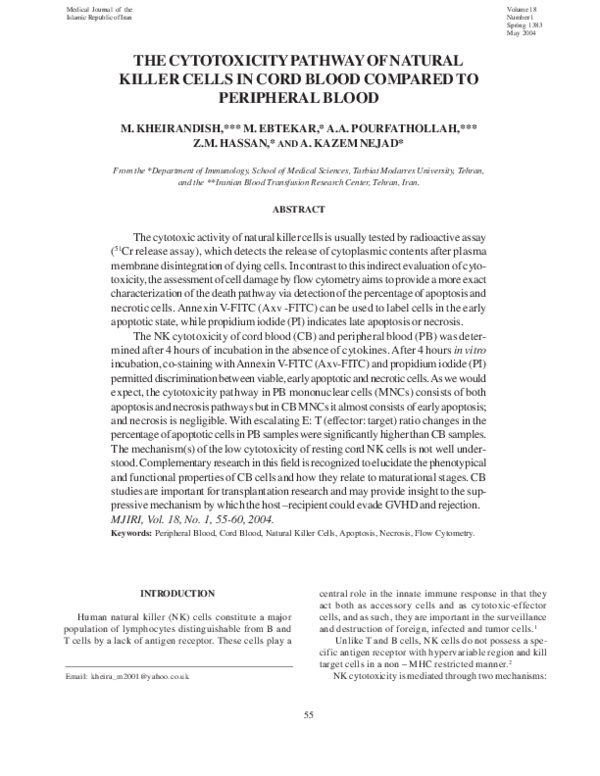 (PDF) The Cytotoxicity Pathway of Natural Killer Cells in Cord Blood ...