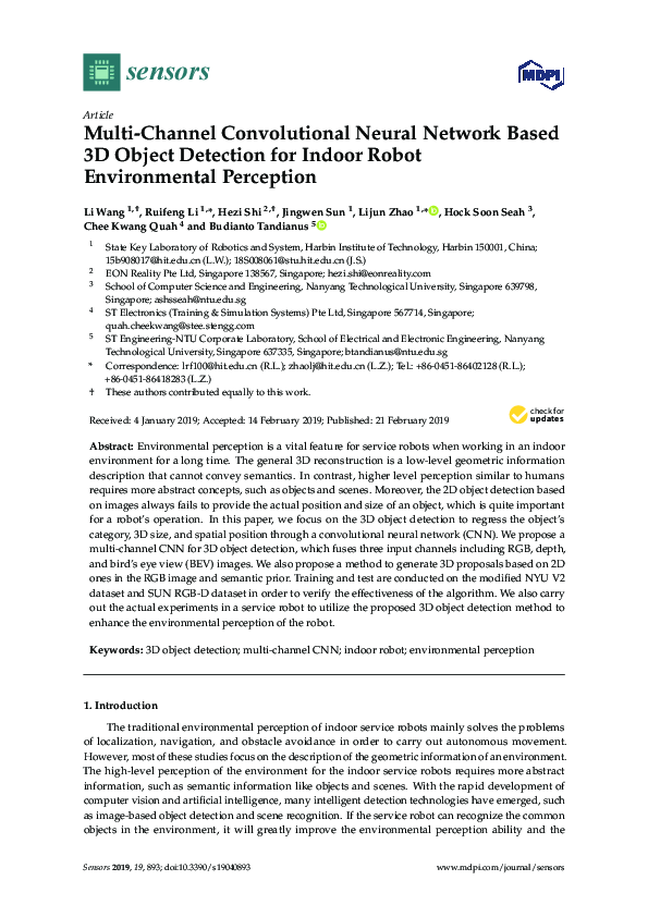 (PDF) Multi-Channel Convolutional Neural Network Based 3D Object Detection for Indoor Robot ...