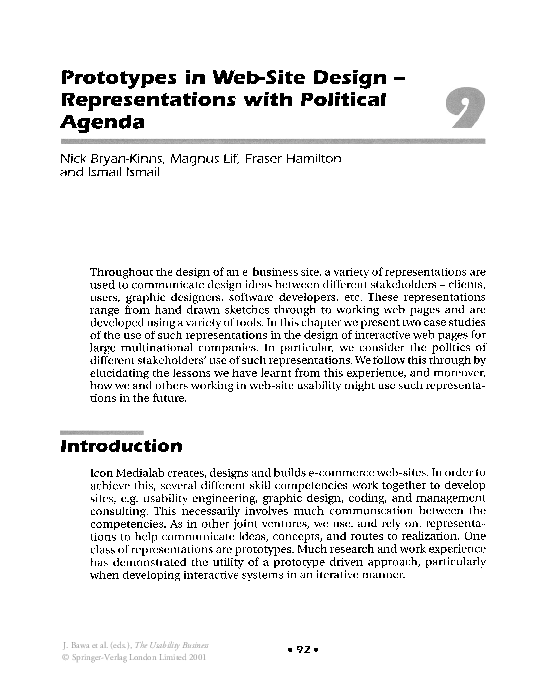 (PDF) Prototypes in Web-Site Design — Representations with Political Agenda