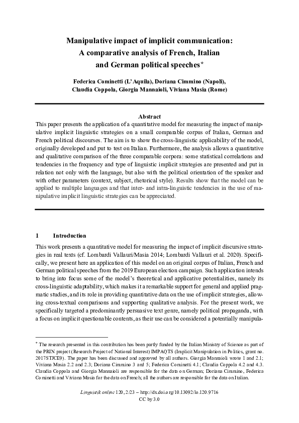 (PDF) Manipulative impact of implicit communication