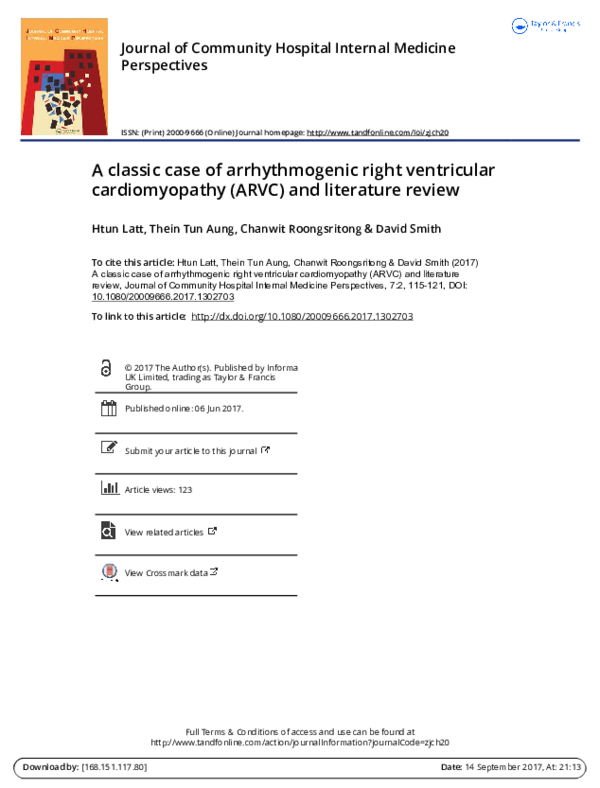 (PDF) A classic case of arrhythmogenic right ventricular cardiomyopathy ...