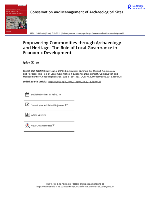 (PDF) Empowering Communities through Archaeology and Heritage: The Role ...