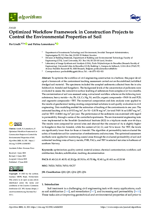(PDF) Optimized Workflow Framework in Construction Projects to Control the Environmental ...