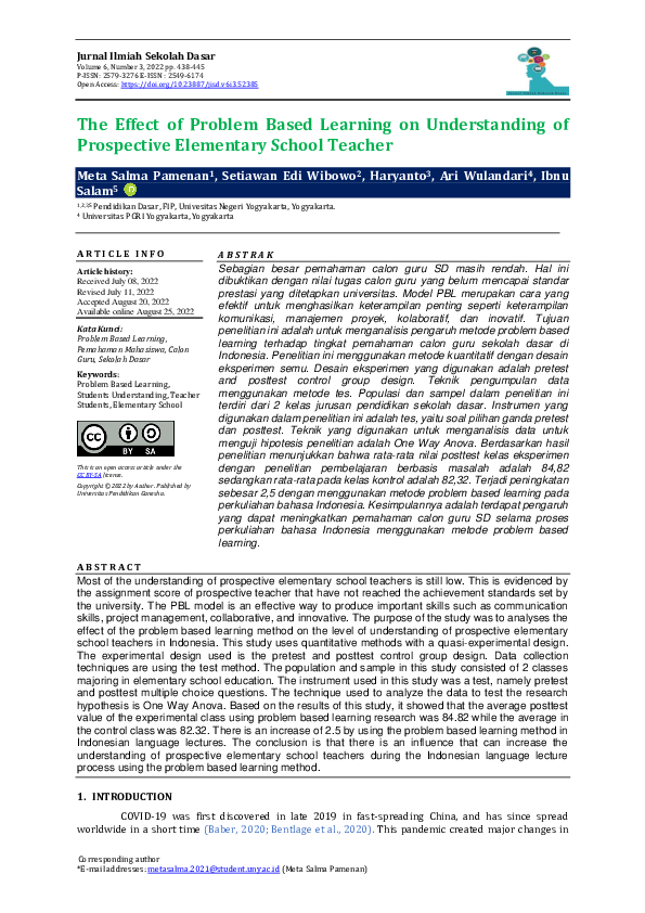(PDF) The Effect of Problem Based Learning on Understanding of ...
