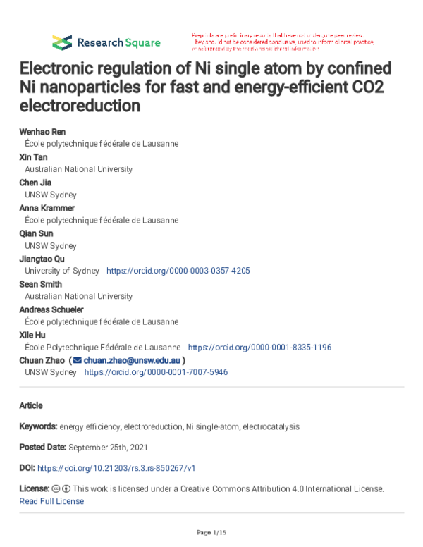 (PDF) Electronic regulation of Ni single atom by confined Ni ...