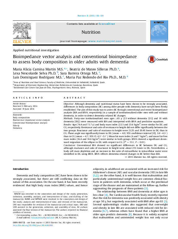 (PDF) Bioimpedance vector analysis and conventional bioimpedance to ...