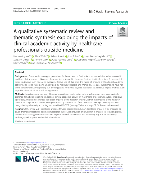 (PDF) A qualitative systematic review and thematic synthesis exploring ...