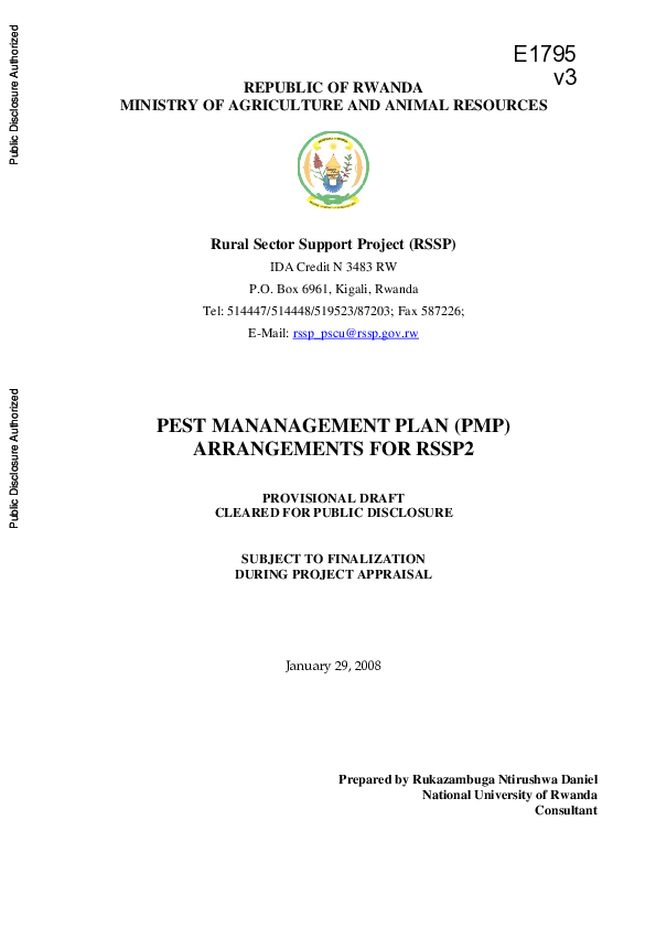 (PDF) Pest management plan