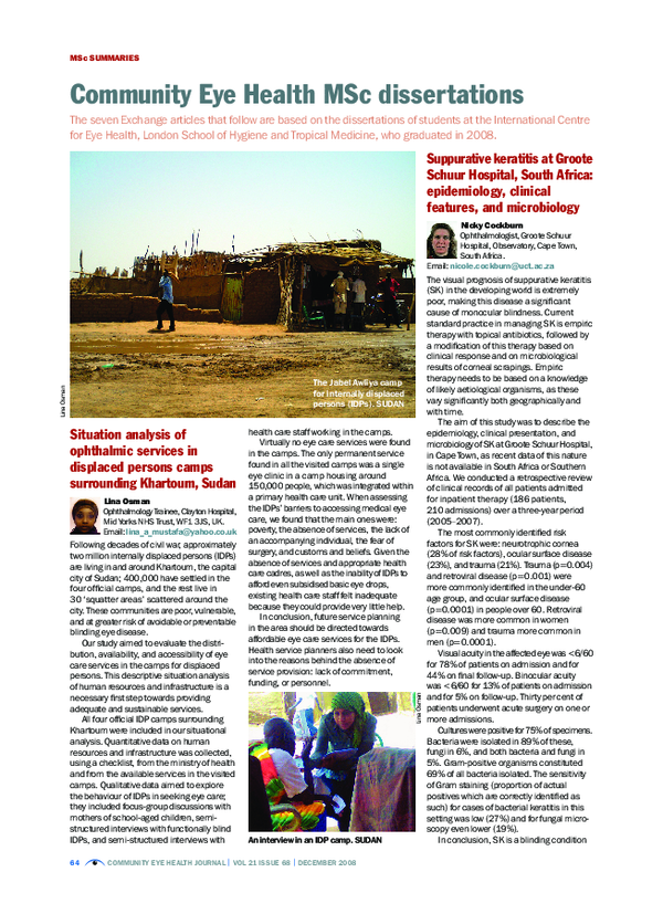 (PDF) Community Eye Health MSc dissertations