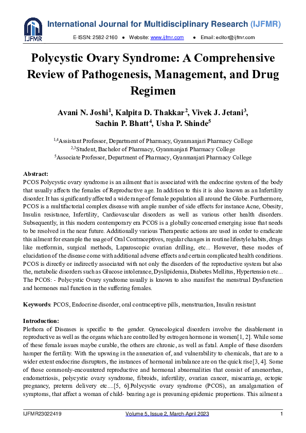 (PDF) Polycystic Ovary Syndrome: A Comprehensive Review of Pathogenesis ...