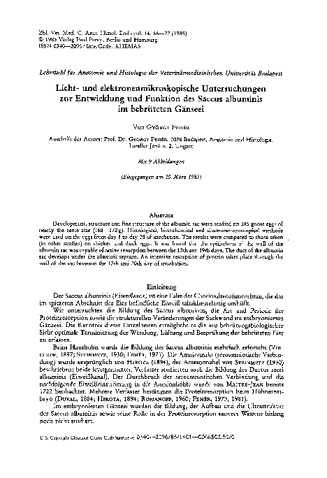 (PDF) Licht- und elektronenmikroskopische Untersuchungen des Saccus ...