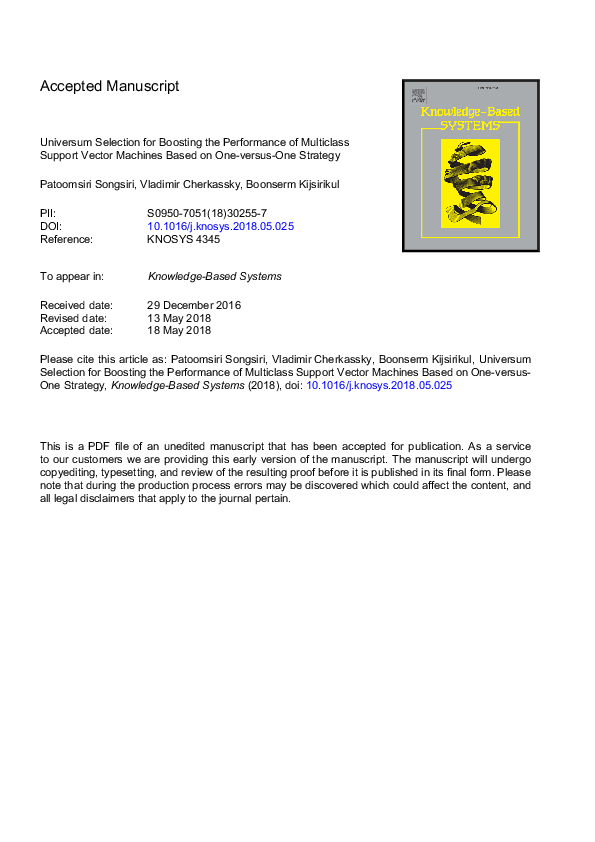 (PDF) Universum Selection for Boosting the Performance of Multiclass Support Vector Machines ...