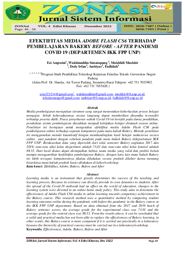 (PDF) Efektifitas Media Adobe Flash CS 6 Terhadap Pembelajaran Bakery ...
