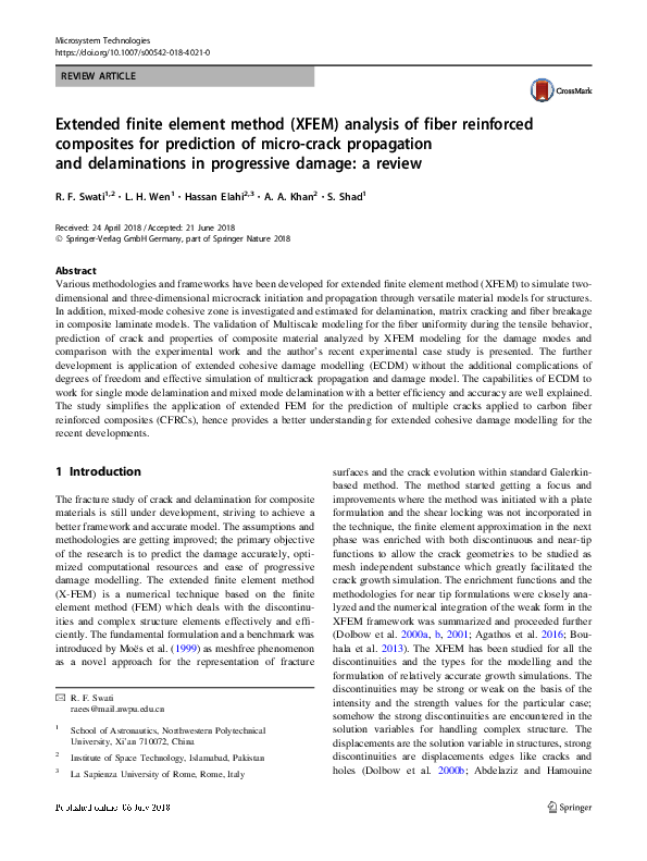 (PDF) Extended finite element method (XFEM) analysis of fiber ...