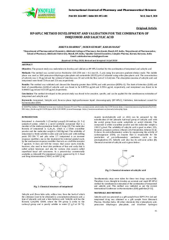(PDF) RP-HPLC METHOD DEVELOPMENT AND VALIDATION FOR THE COMBINATION OF ...