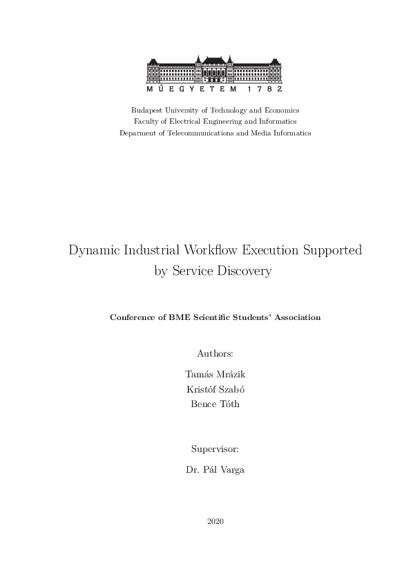 (PDF) Dynamic Industrial Workflow Execution Supported by Service Discovery