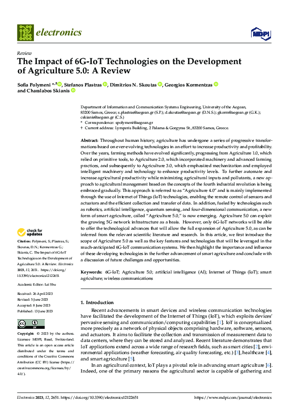 Pdf The Impact Of 6g Iot Technologies On The Development Of