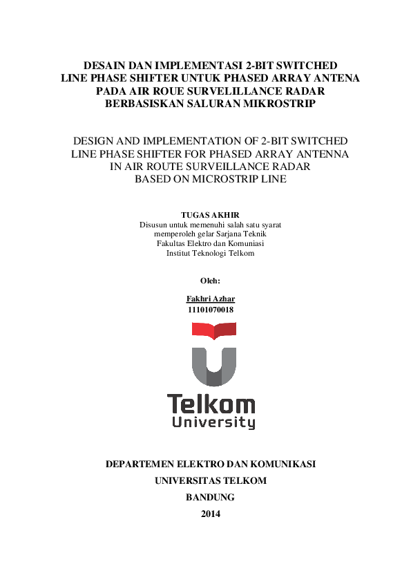 (PDF) Desain dan Implementasi 2-bit Switched Line Phase Shifter untuk Phased Array Antenna pada ...