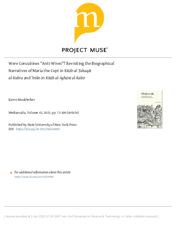 (DOC) Abbasid Concubines And Slave Courtesans in Adab Discourse ...