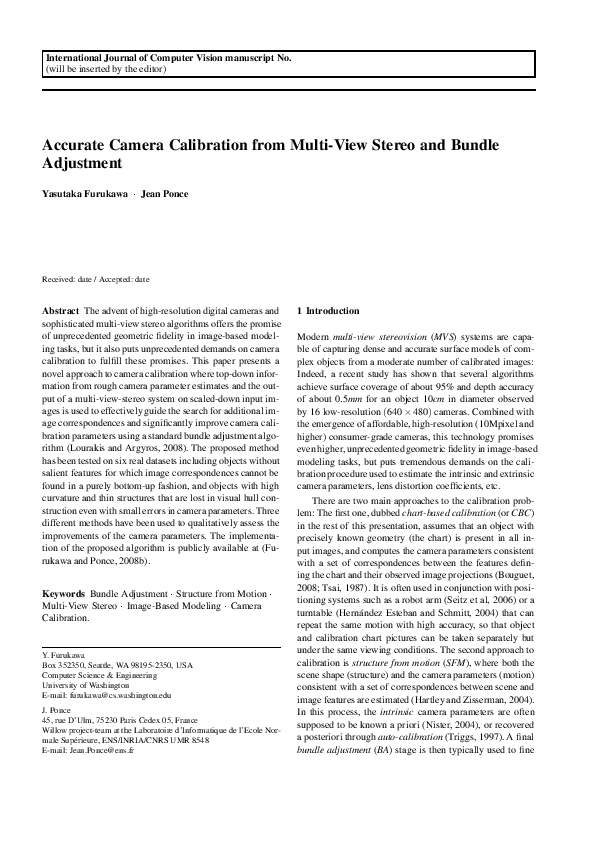 (PDF) Accurate Camera Calibration from Multi-View Stereo and Bundle ...