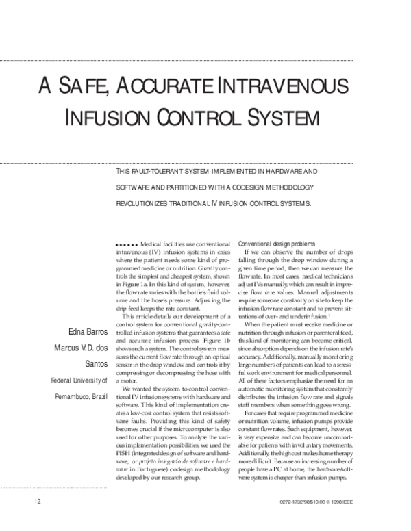 (PDF) A safe, accurate intravenous infusion control system