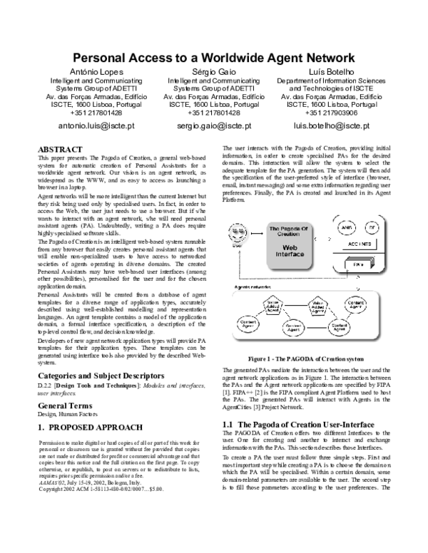 (PDF) Personal access to a worldwide agent network