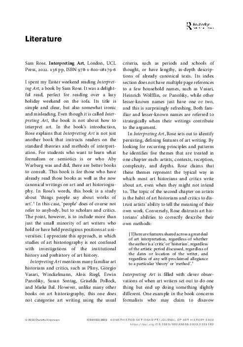 Pdf Interpreting Art