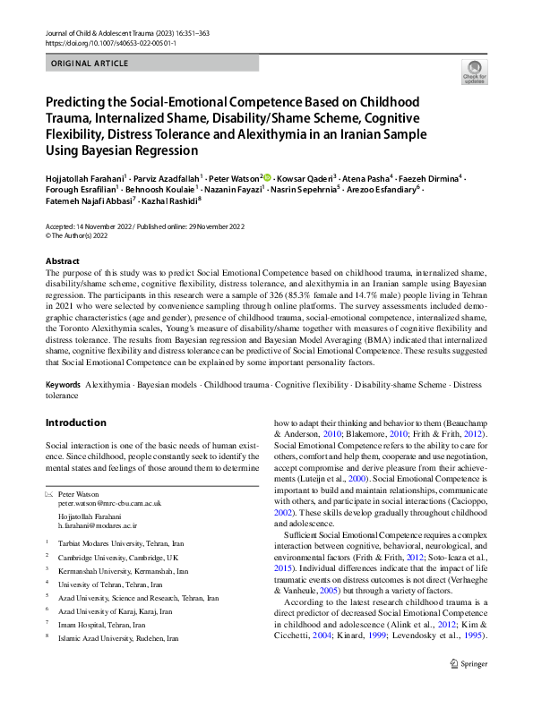 (PDF) Predicting the Social-Emotional Competence Based on Childhood ...