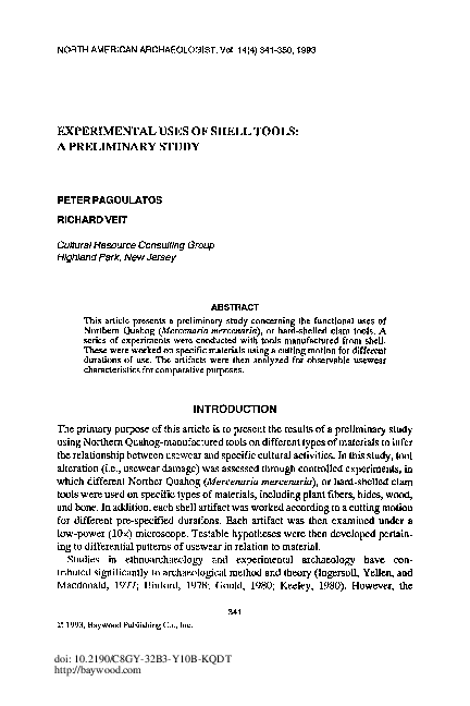 (PDF) Experimental Uses of Shell Tools: A Preliminary Study