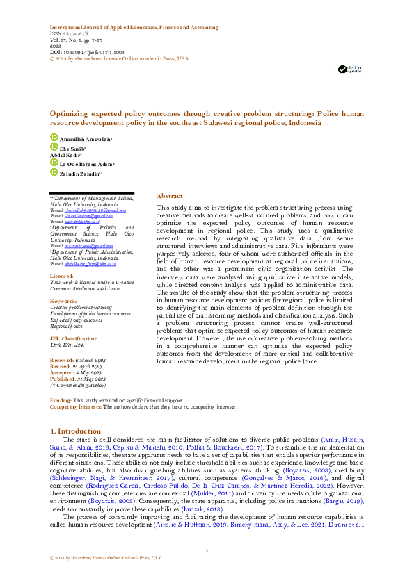 (PDF) Optimizing expected policy outcomes through creative problem ...