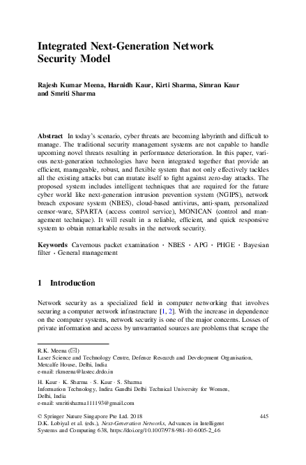 (PDF) Integrated Next-Generation Network Security Model