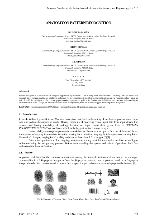 Pdf Anatomy On Pattern Recognition