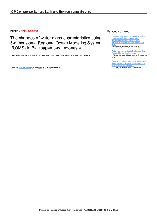 (PDF) The changes of water mass characteristics using 3-dimensional ...