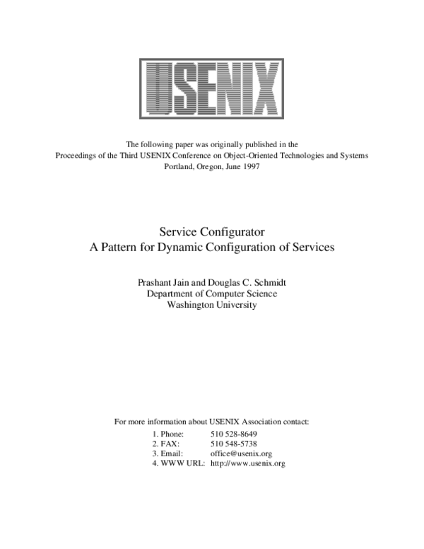 (PDF) Service configurator: A pattern for dynamic configuration of services