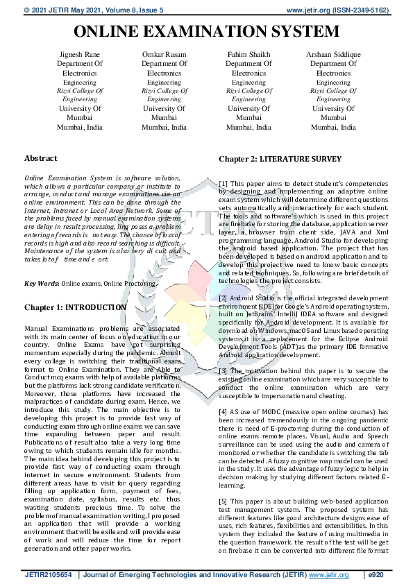 (PDF) Online Examination System