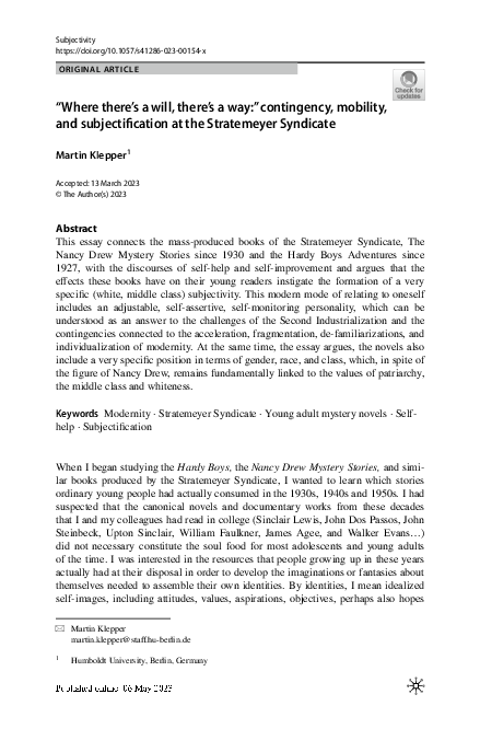 (PDF) “Where there’s a will, there’s a way:” contingency, mobility, and ...