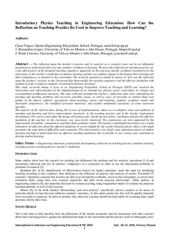 (PDF) Introductory Physics Teaching in Engineering Education: How Can ...