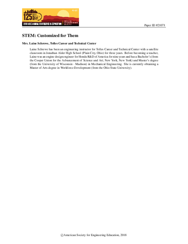 (PDF) STEM: Customized for Them