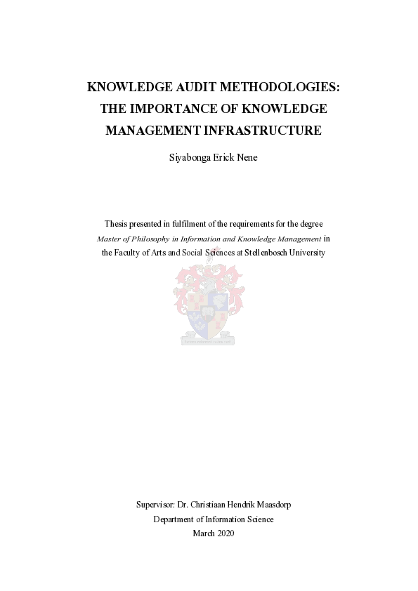 (PDF) Knowledge audit methodologies : the importance of knowledge ...