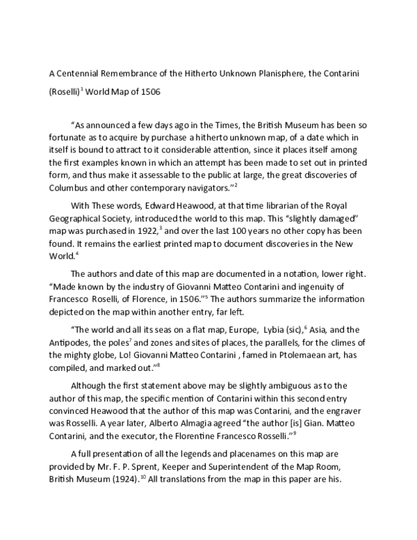 (PDF) A Centennial Remembrance of the Hitherto Unknown Planisphere, the ...