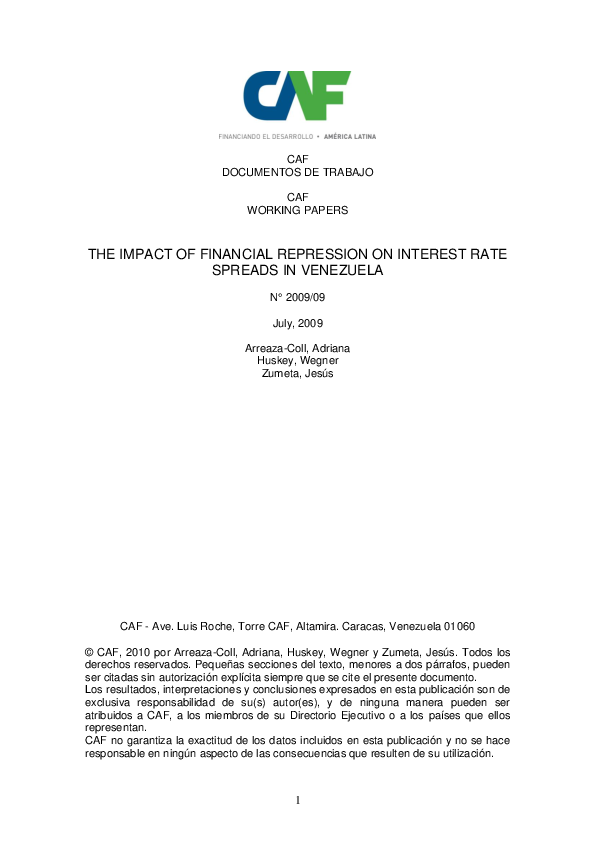 (PDF) The Impact of Financial Repression on Interest Rate Spreads in Venezuela