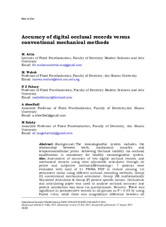 (DOC) Accuracy of digital occlusal records versus conventional ...