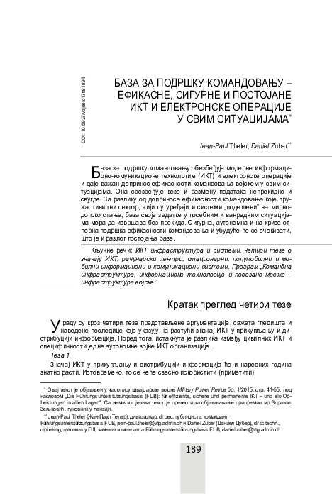 (PDF) Command support base: Effective, safe and stable ICT and ...