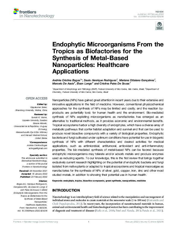 (PDF) Endophytic Microorganisms From the Tropics as Biofactories for ...